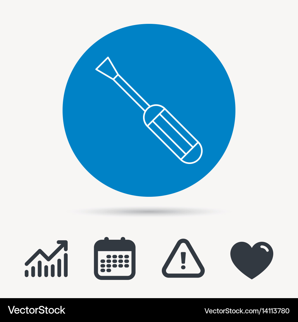 Screwdriver icon repair or fix tool sign Vector Image