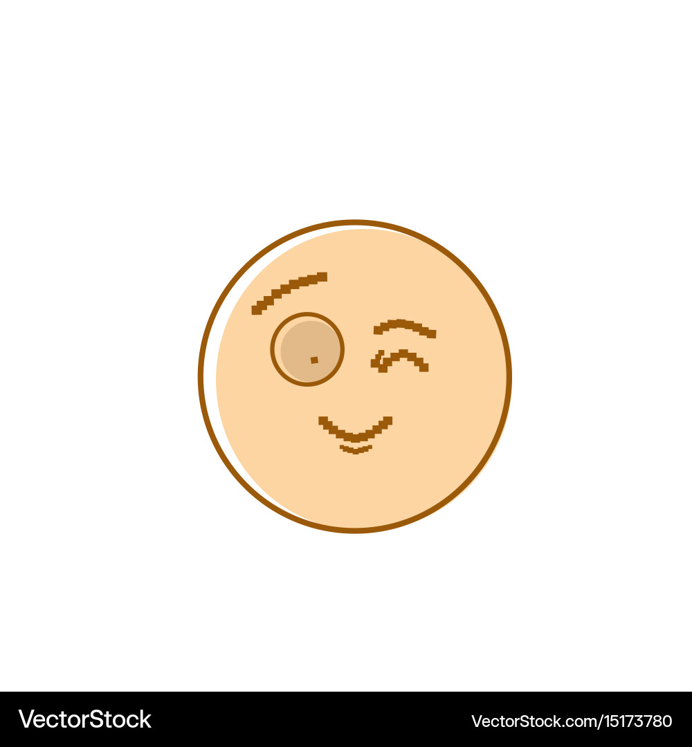 Smiling cartoon face winking positive people Vector Image