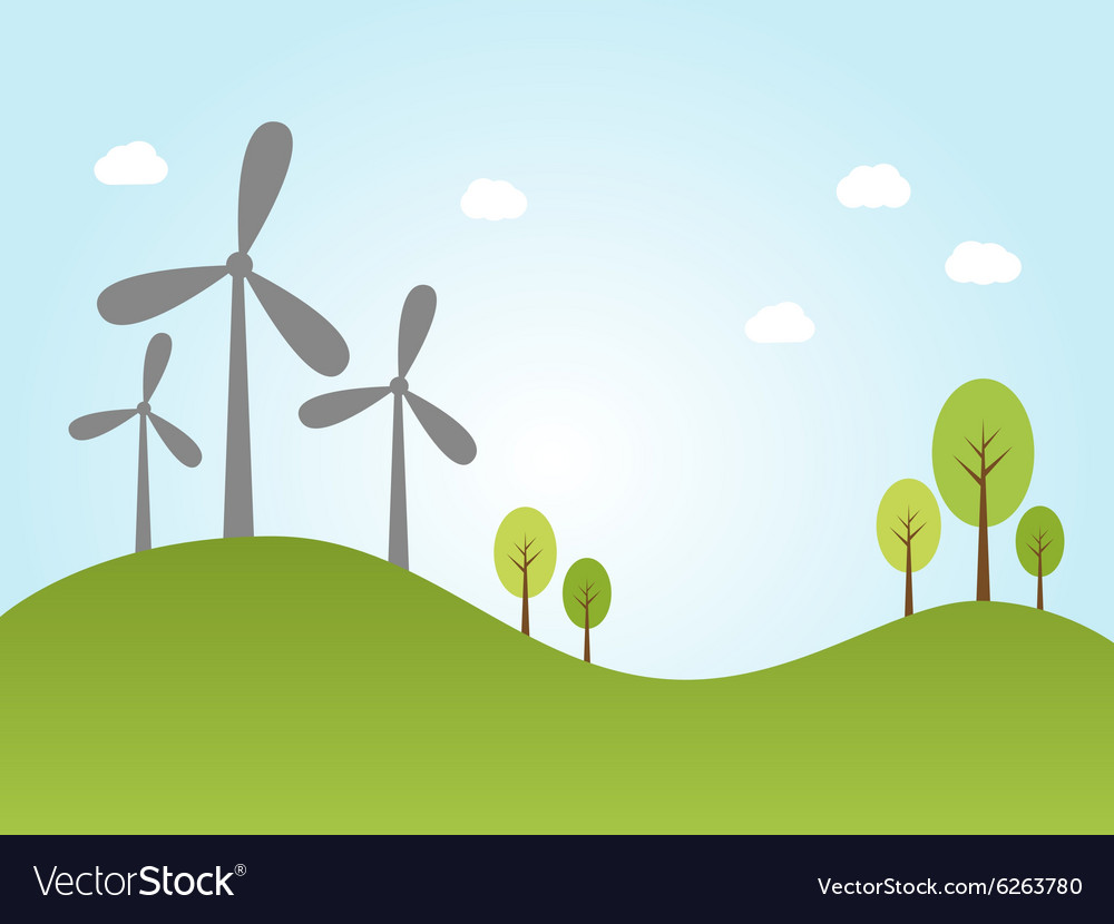 Wind power plants Royalty Free Vector Image - VectorStock