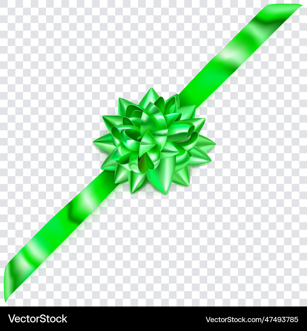 Big bow with diagonally ribbon Royalty Free Vector Image