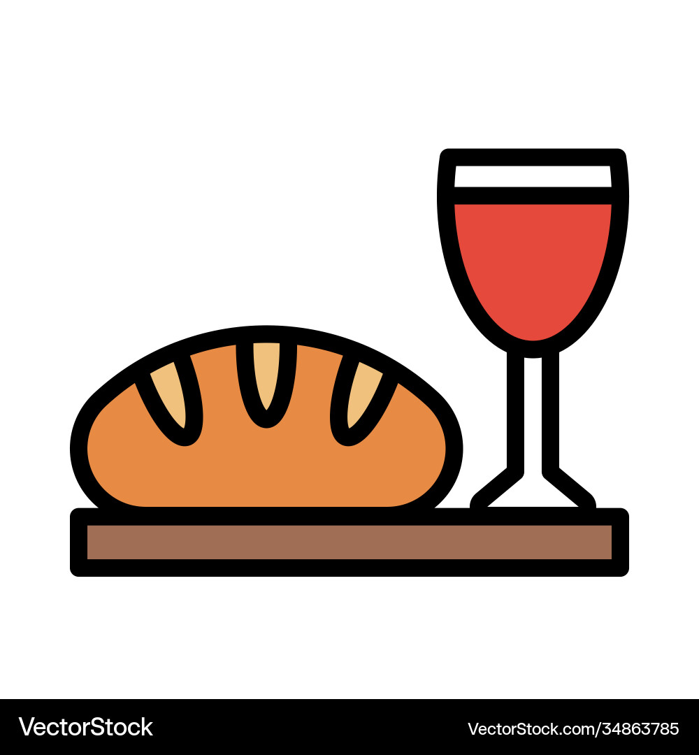 Bread and wine icon thanksgiving related Vector Image