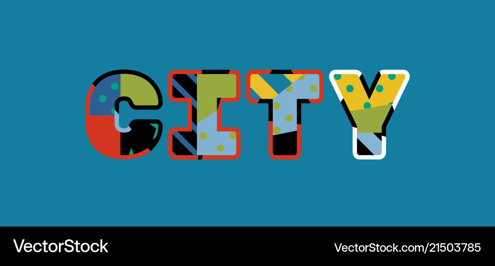 City concept word art Royalty Free Vector Image