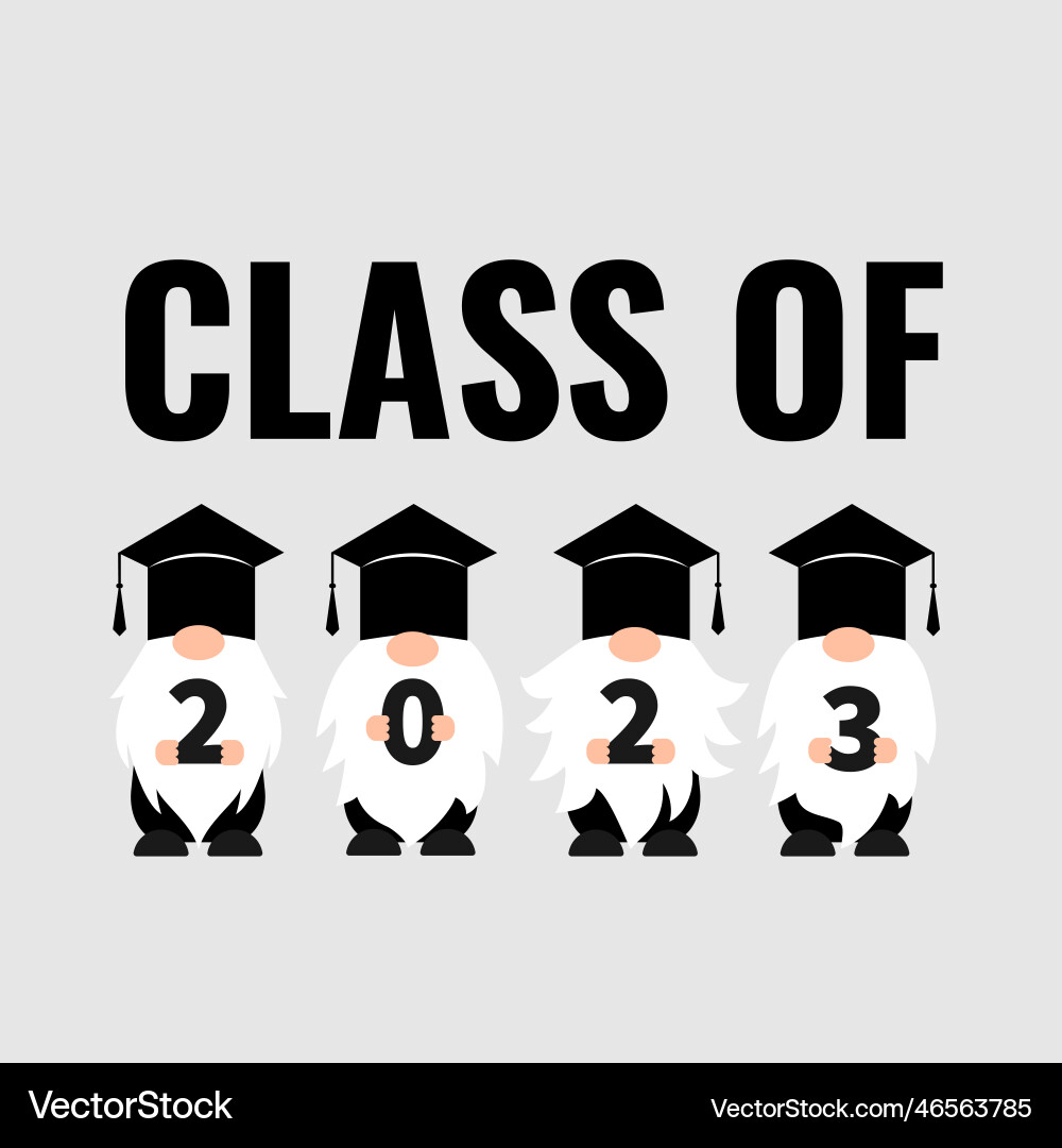 Graduation gnomes class of 2023 template Vector Image