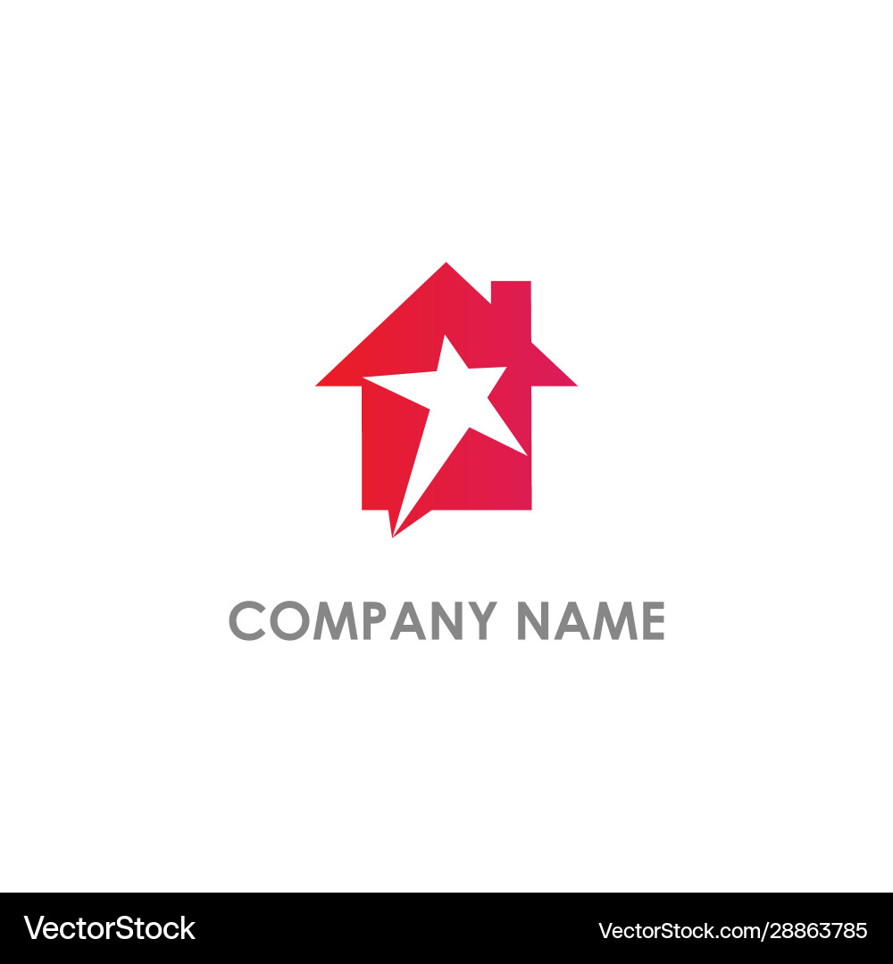 Home star real estate logo Royalty Free Vector Image