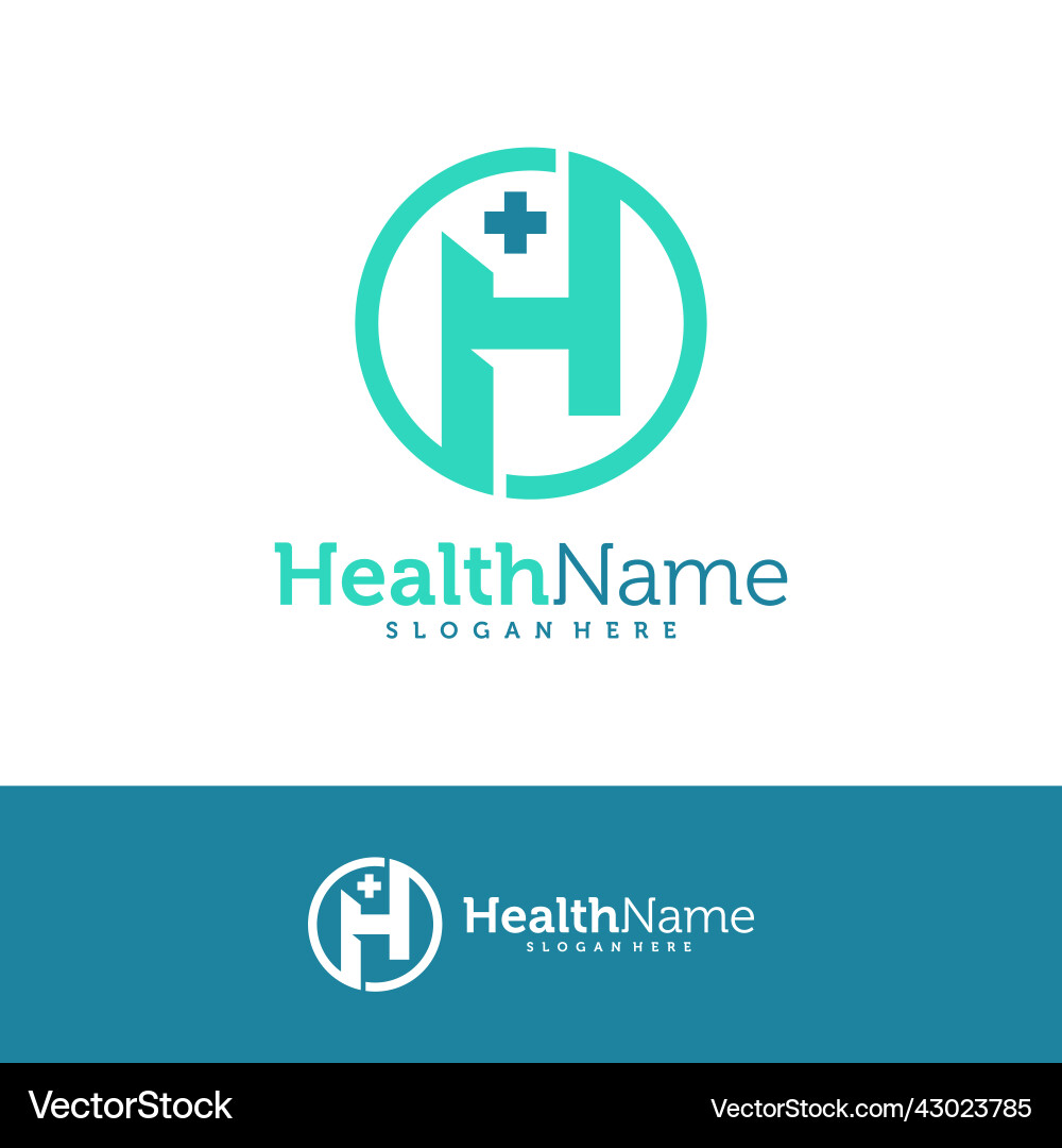 Letter h health logo design template initial Vector Image