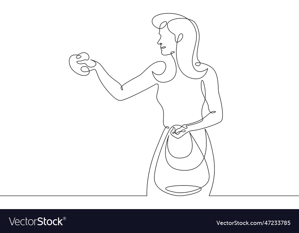 One continuous linecontinuous line drawingline Vector Image