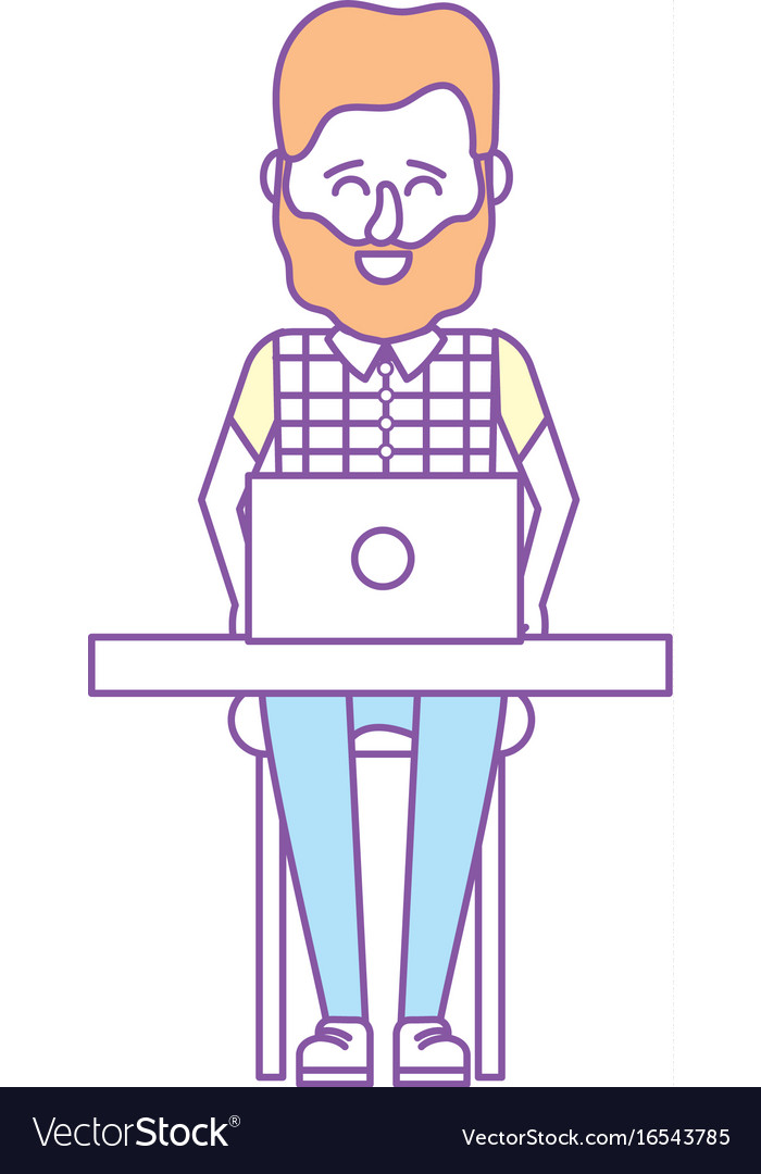 Professional businessman with laptop and corporate