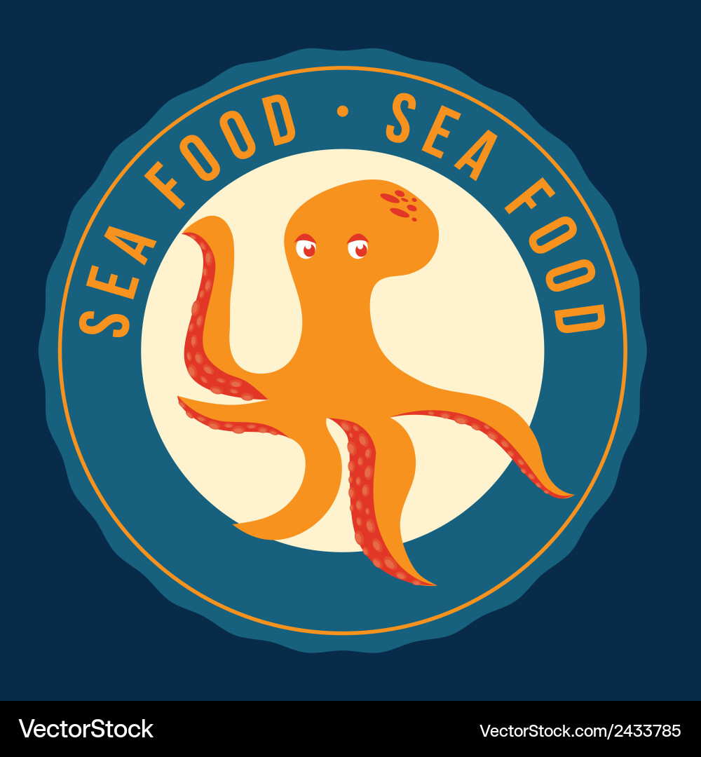 Sea food design over blue background Royalty Free Vector