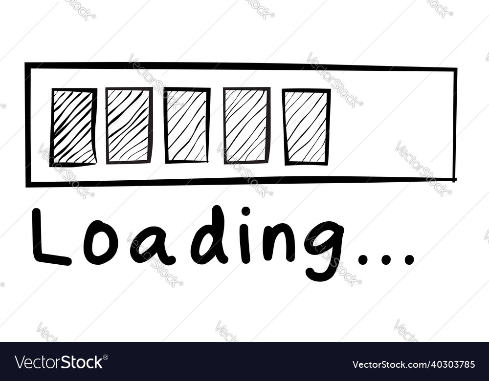 Simple sketchy loading sign Royalty Free Vector Image