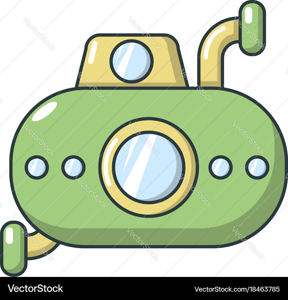 Submarine fun icon cartoon style Royalty Free Vector Image