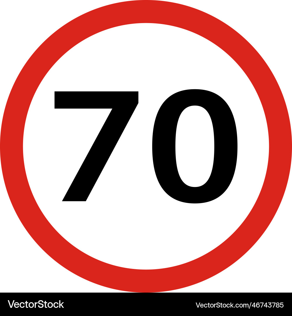 Geschwindigkeitsbegrenzung 70 Lizenzfreies Vektorbild