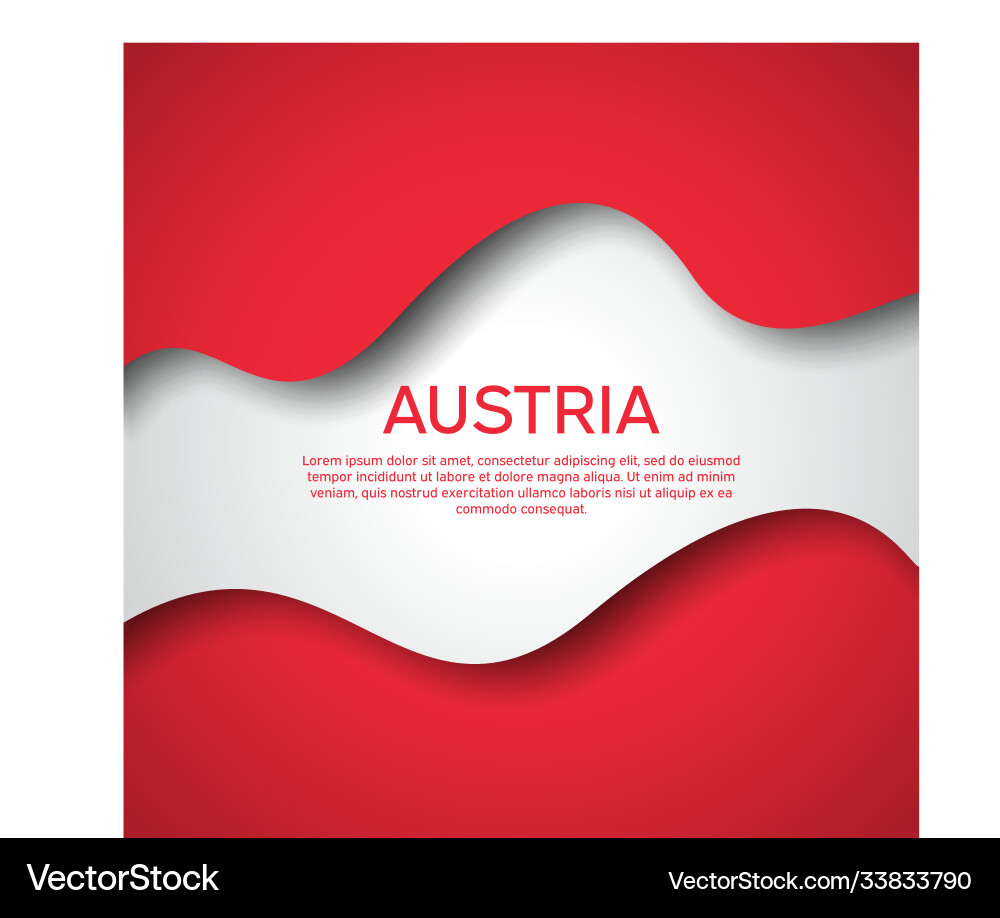 Abstract waving flag austria paper cut creative Vector Image