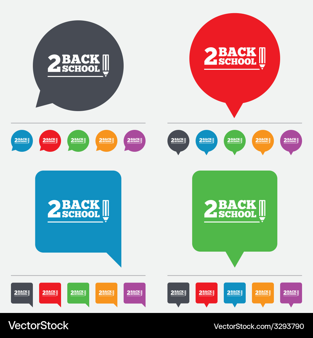 Back to school sign icon 2 symbol Royalty Free Vector Image