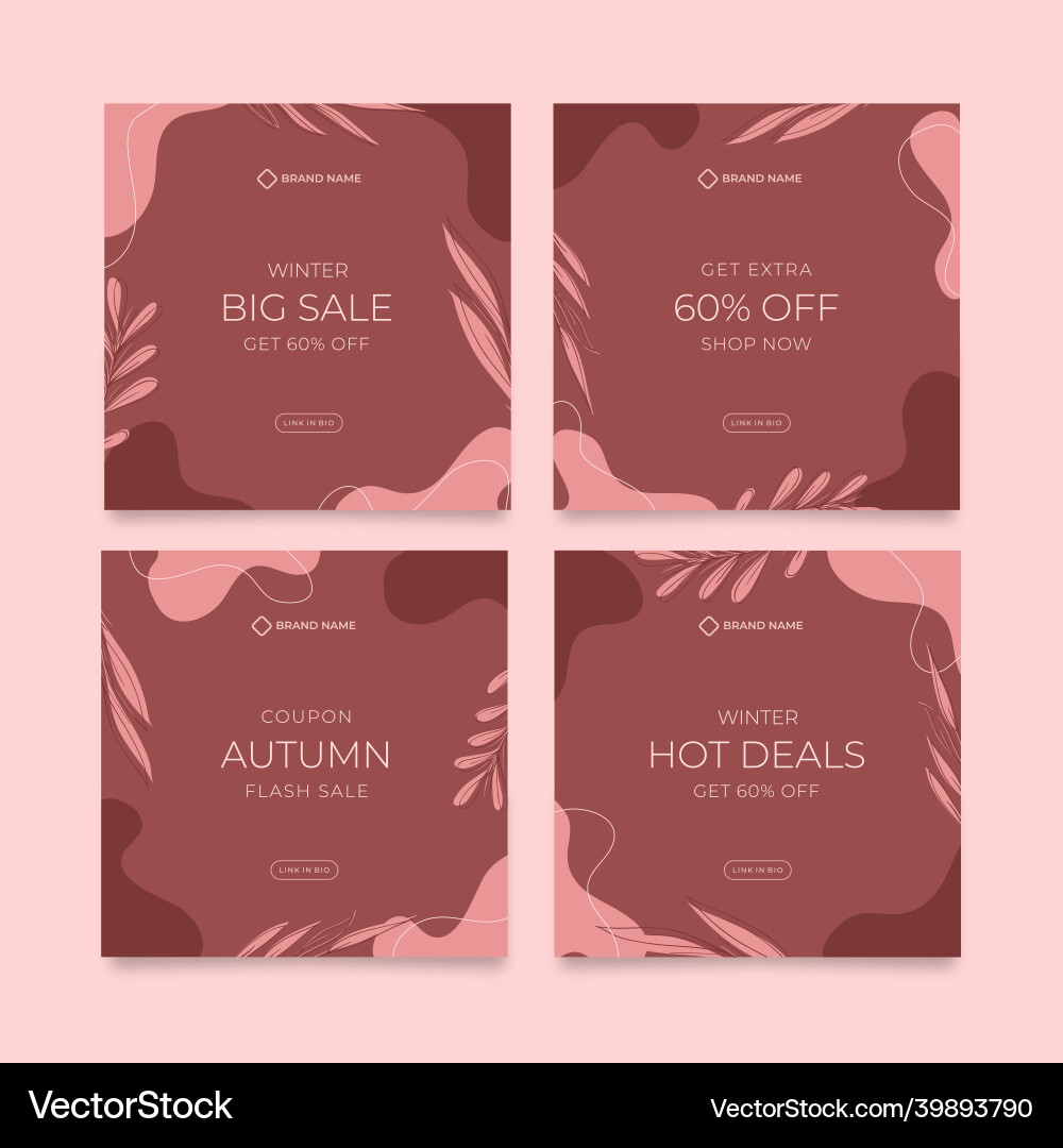 Beautiful and elegant instagram post promotion Vector Image