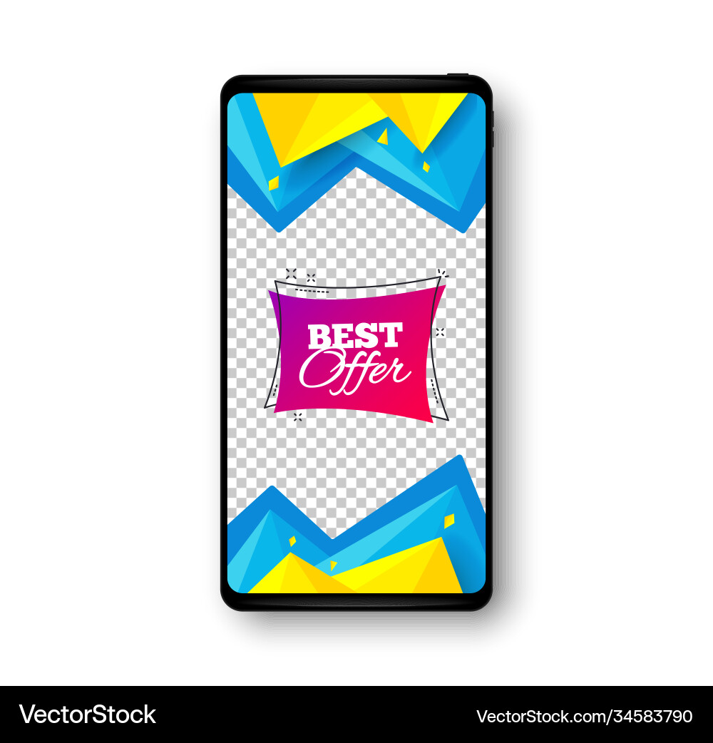 Best offer banner discount sticker shape Vector Image