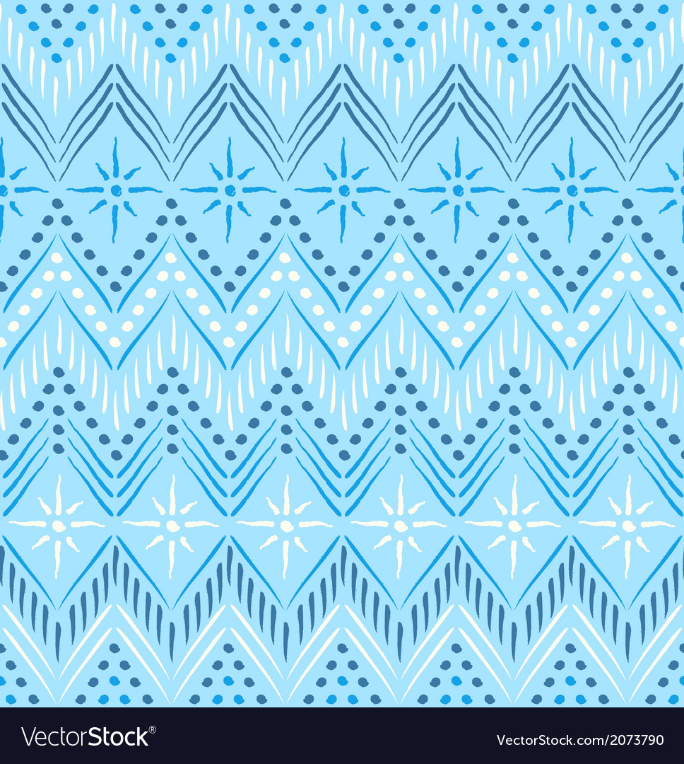 Blue ethnic seamless pattern Royalty Free Vector Image