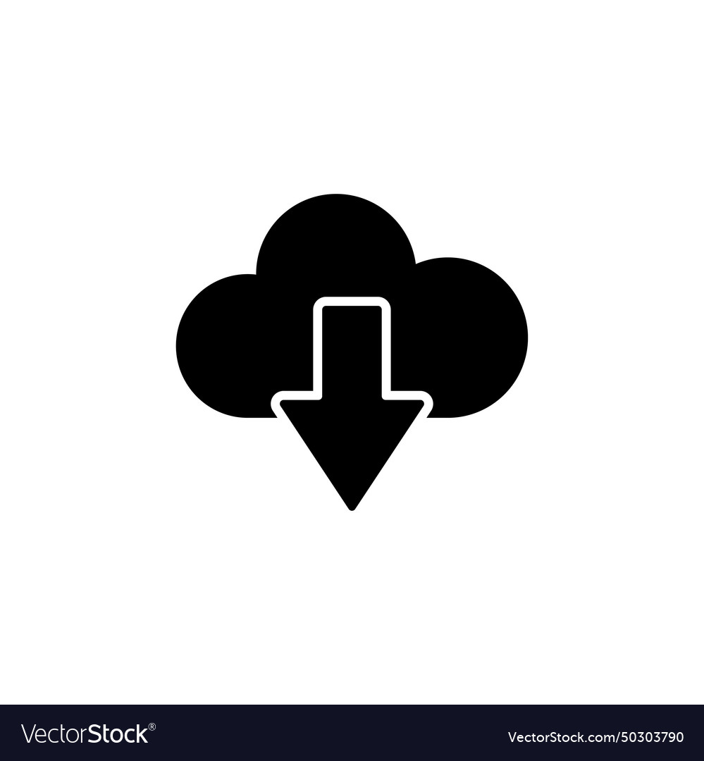 Cloud download flat icon Royalty Free Vector Image