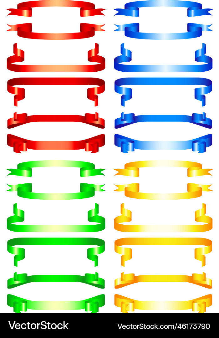 Collection of ribbon Royalty Free Vector Image