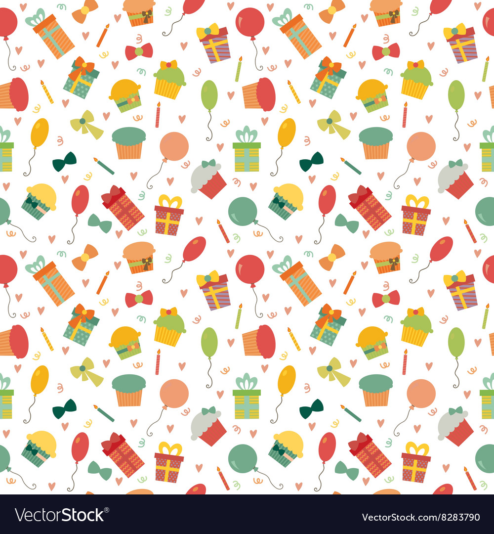 Cute happy birthday seamless pattern with colorful Cute happy birthday seamless pattern with colorful