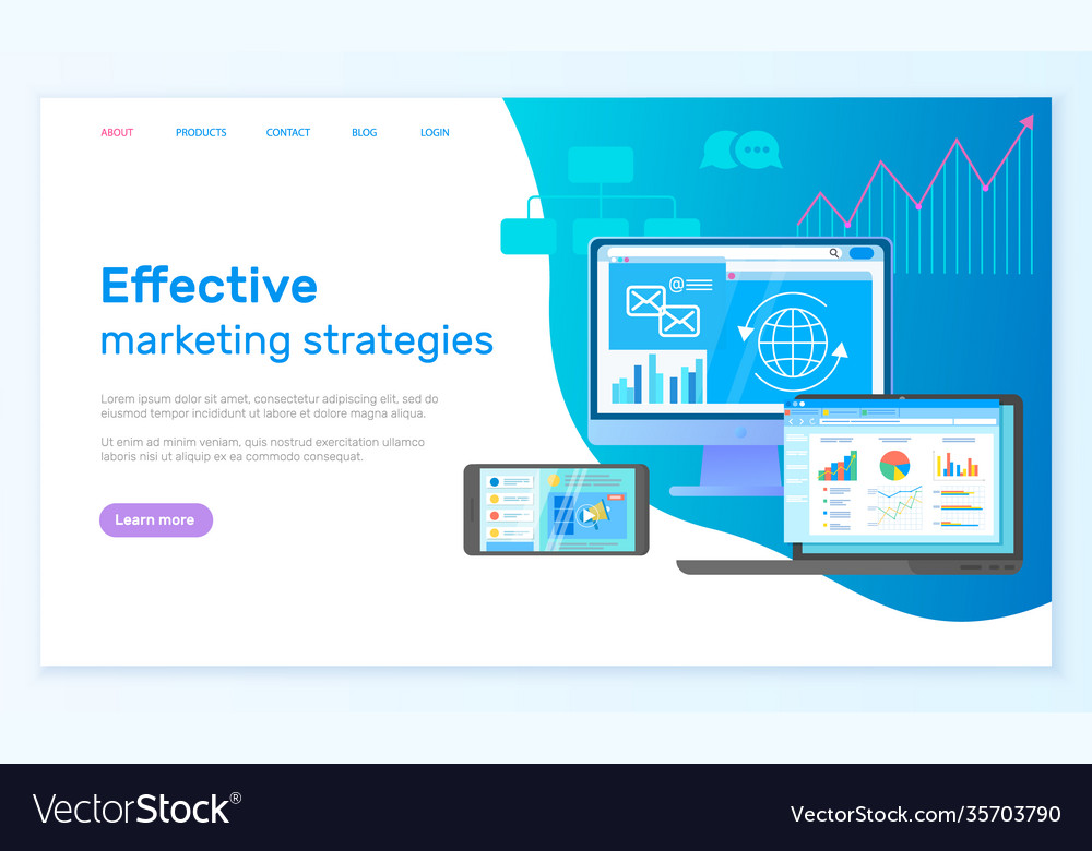 Effective marketing strategies landing page Vector Image