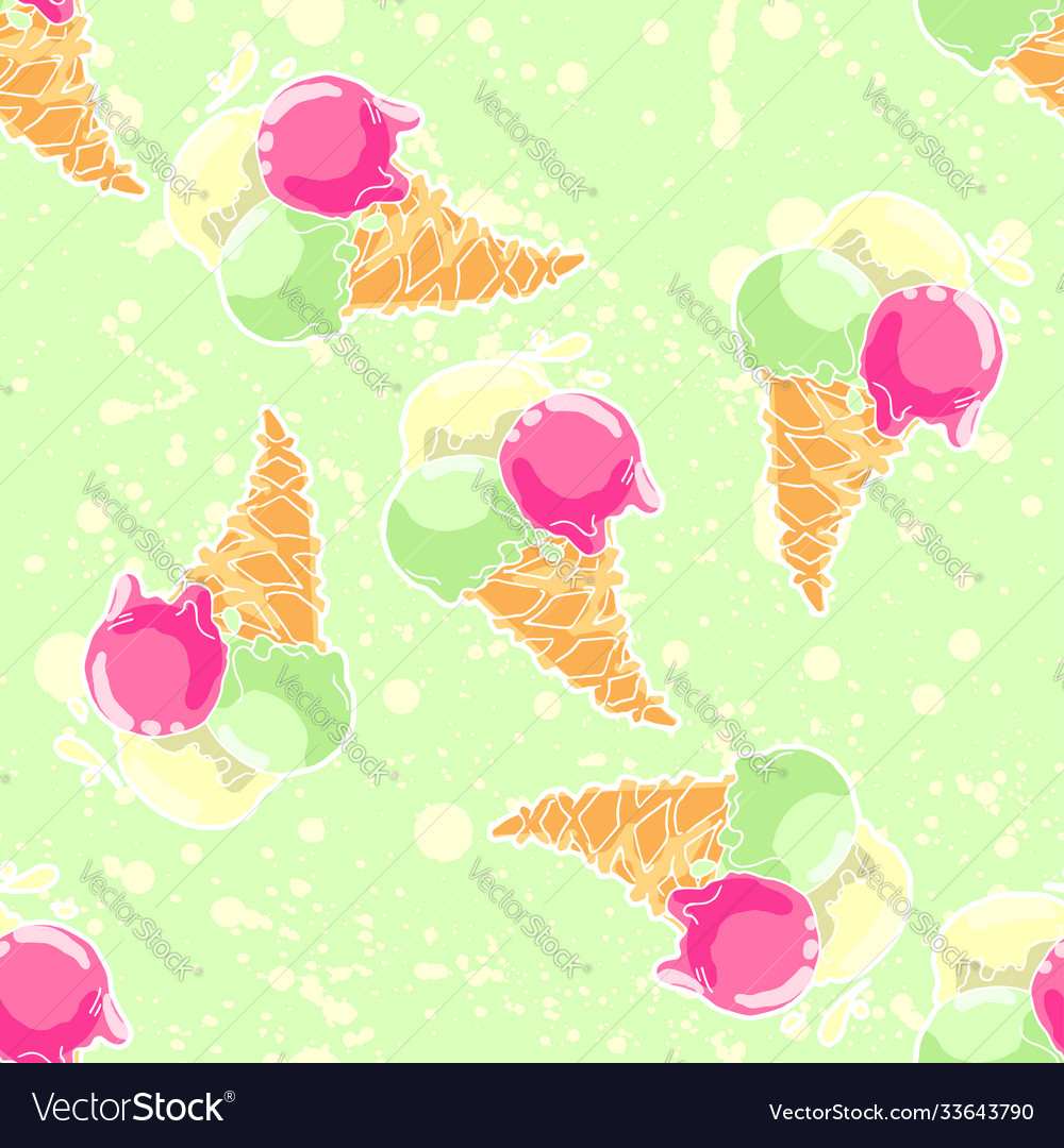 Ice-cream pattern Royalty Free Vector Image - VectorStock