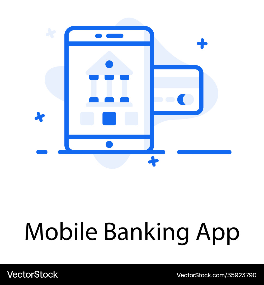 Mobile banking app Royalty Free Vector Image - VectorStock