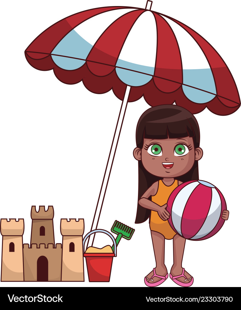 Sommer Kinder Cartoon Lizenzfreies Vektorbild