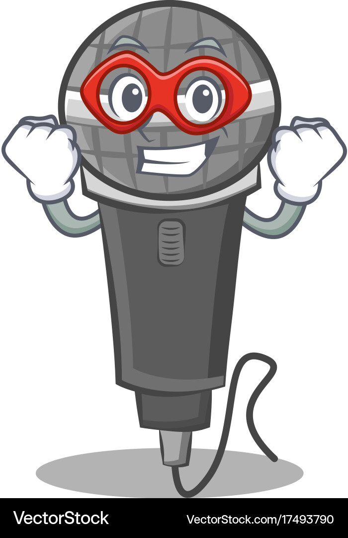 Super hero microphone cartoon character design Vector Image
