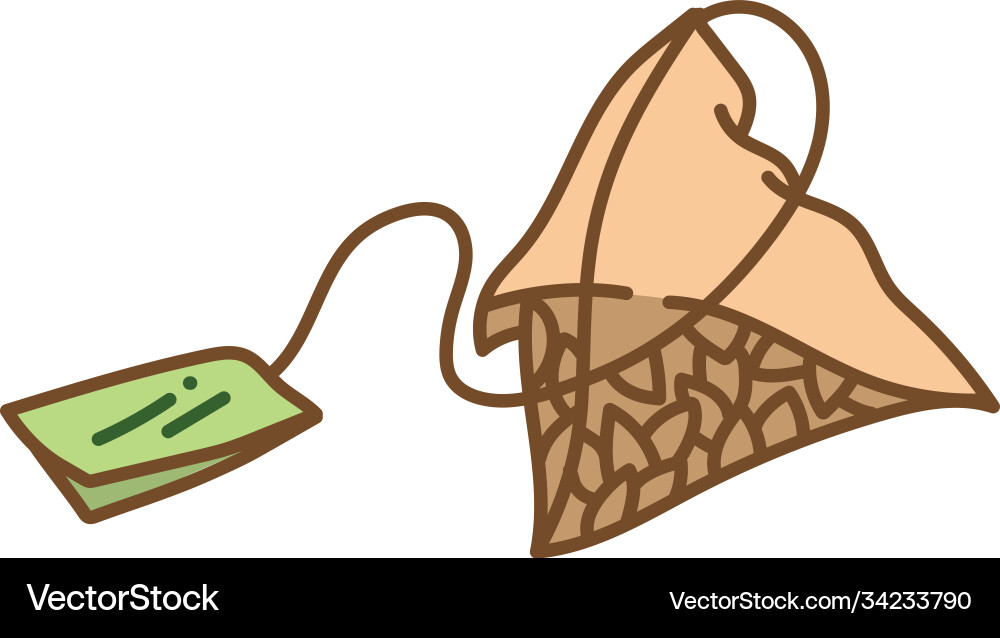 Tea infusion bag line and fill style icon Vector Image
