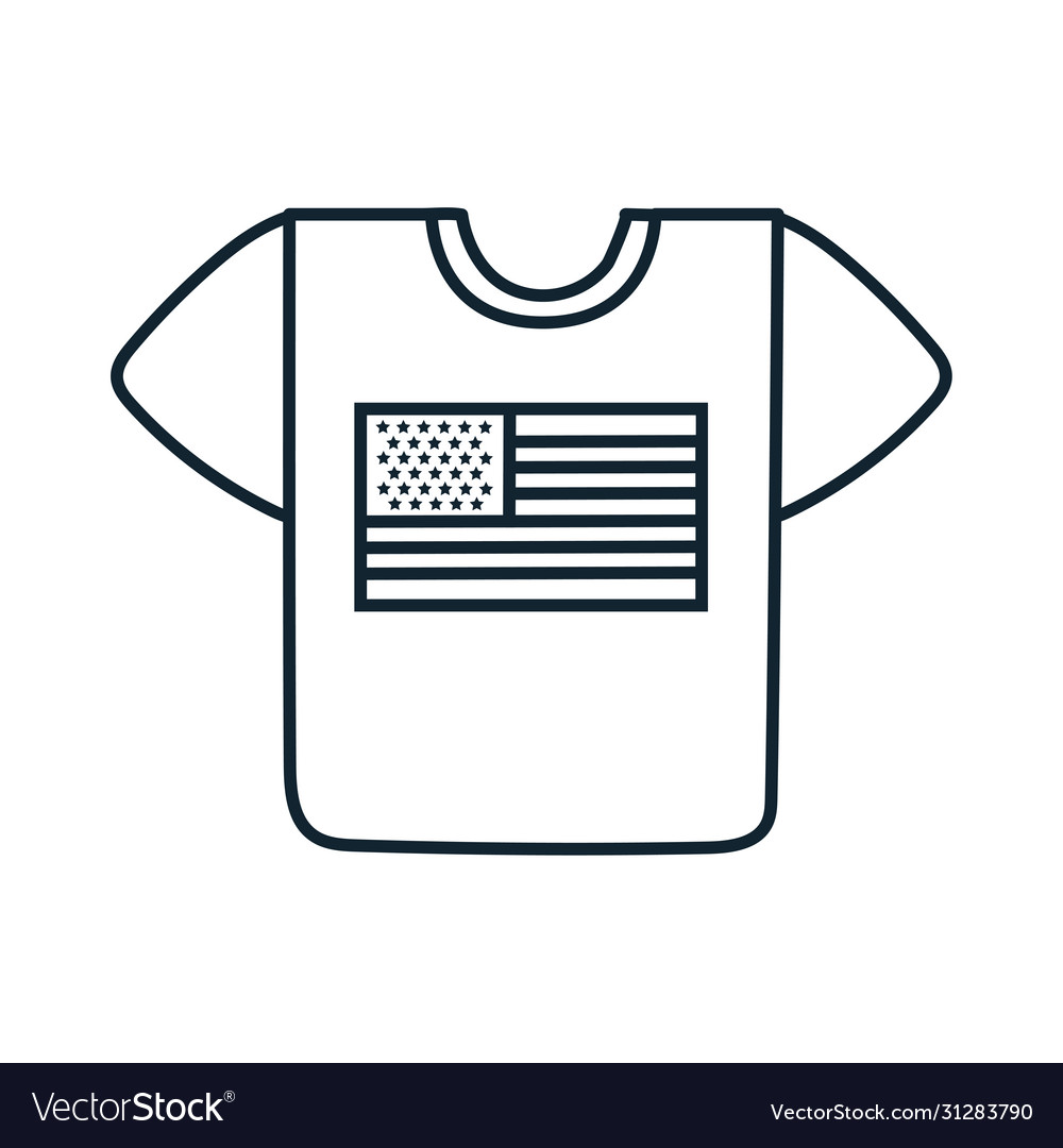 Usa flag in shirt line style icon Royalty Free Vector Image Usa flag in shirt line style icon Royalty Free Vector Image