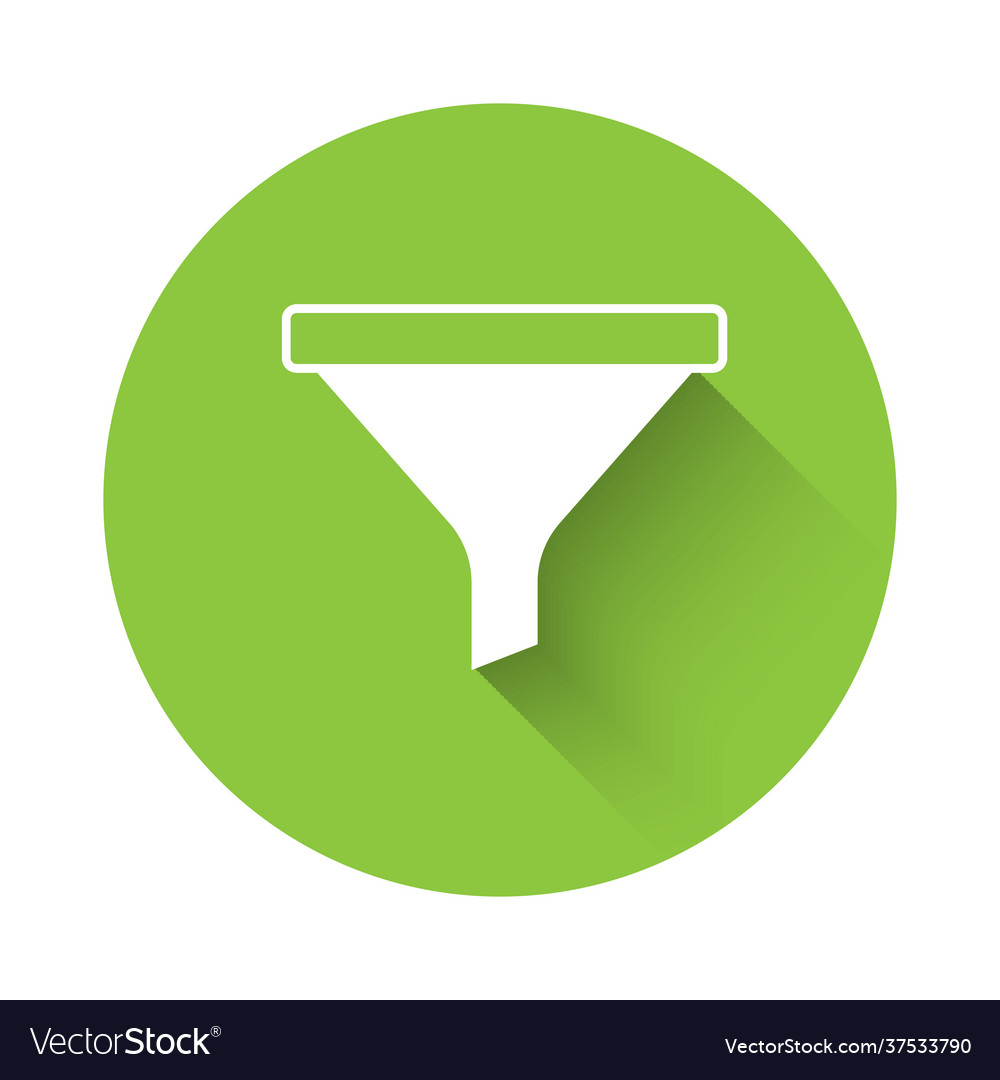 White funnel or filter icon isolated with long Vector Image
