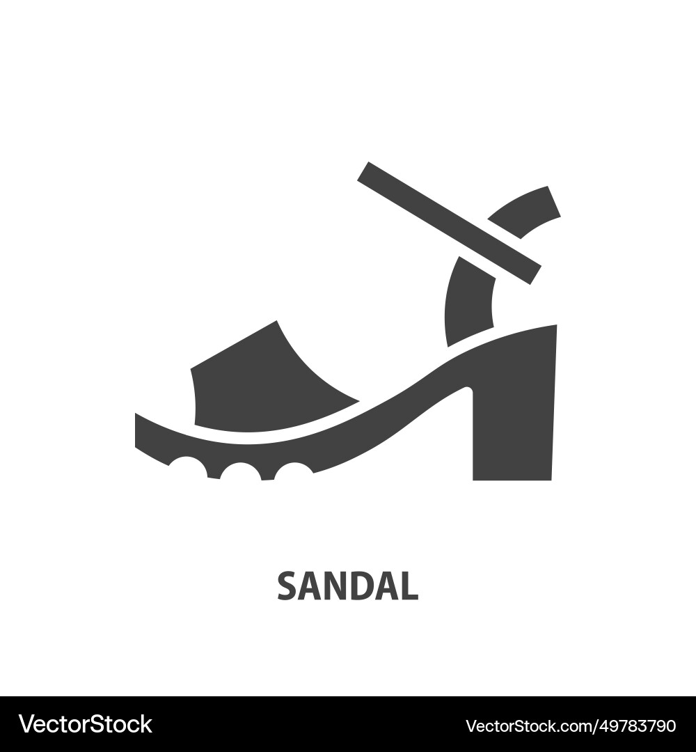 Woman sandal glyph icon Royalty Free Vector Image