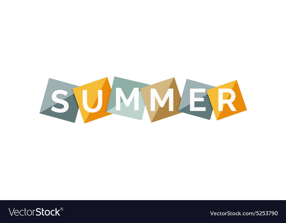 Word concept on color geometric shapes - summer Vector Image