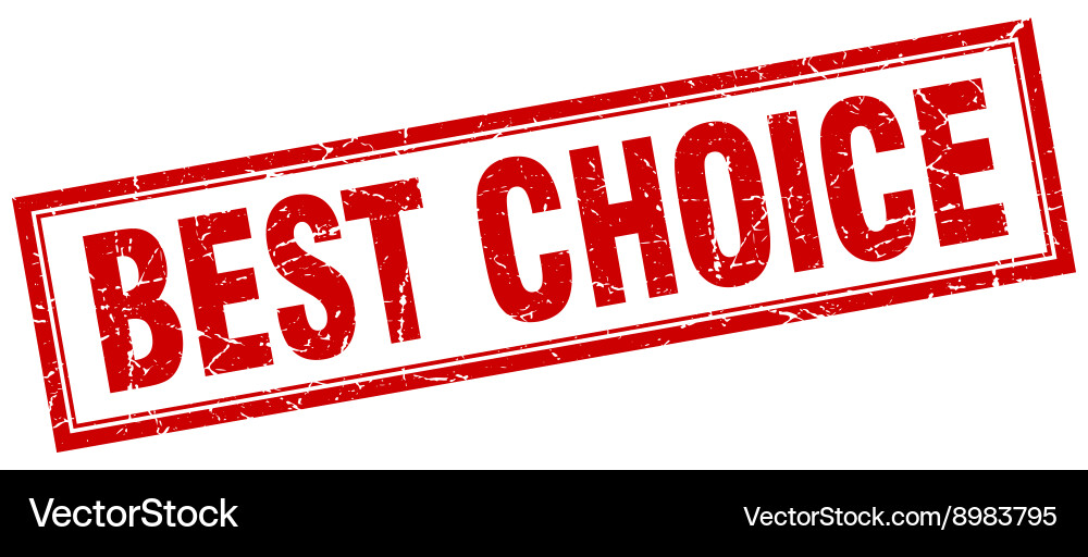 Best choice red square grunge stamp on white Vector Image