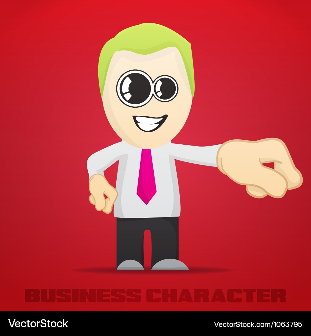 Cartoon business character Royalty Free Vector Image