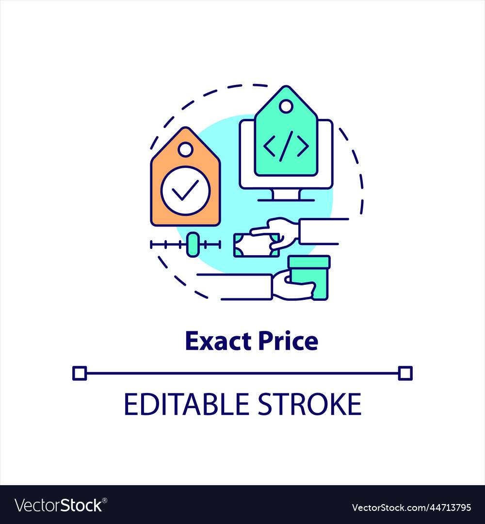 Exact price concept icon Royalty Free Vector Image Exact price concept icon Royalty Free Vector Image