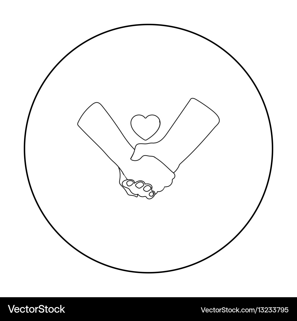 Hands icon in outline style isolated on white Vector Image