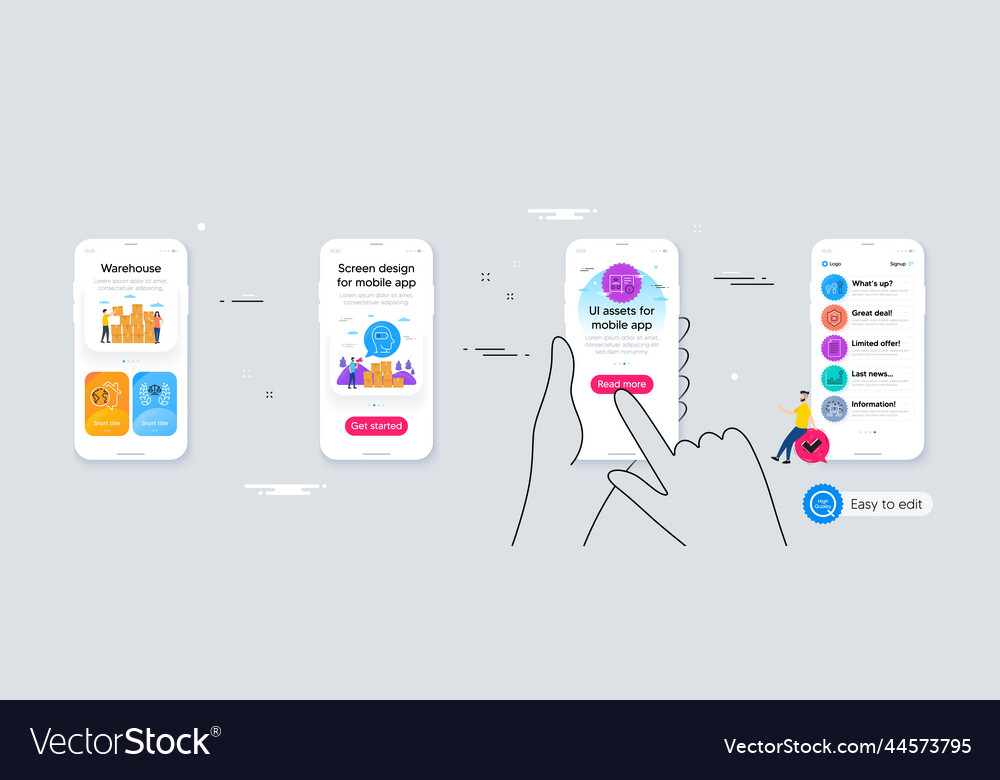 Outline set of work home technical algorithm Vector Image