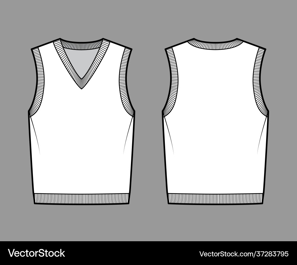 Pullover vest sweater waistcoat technical fashion Vector Image