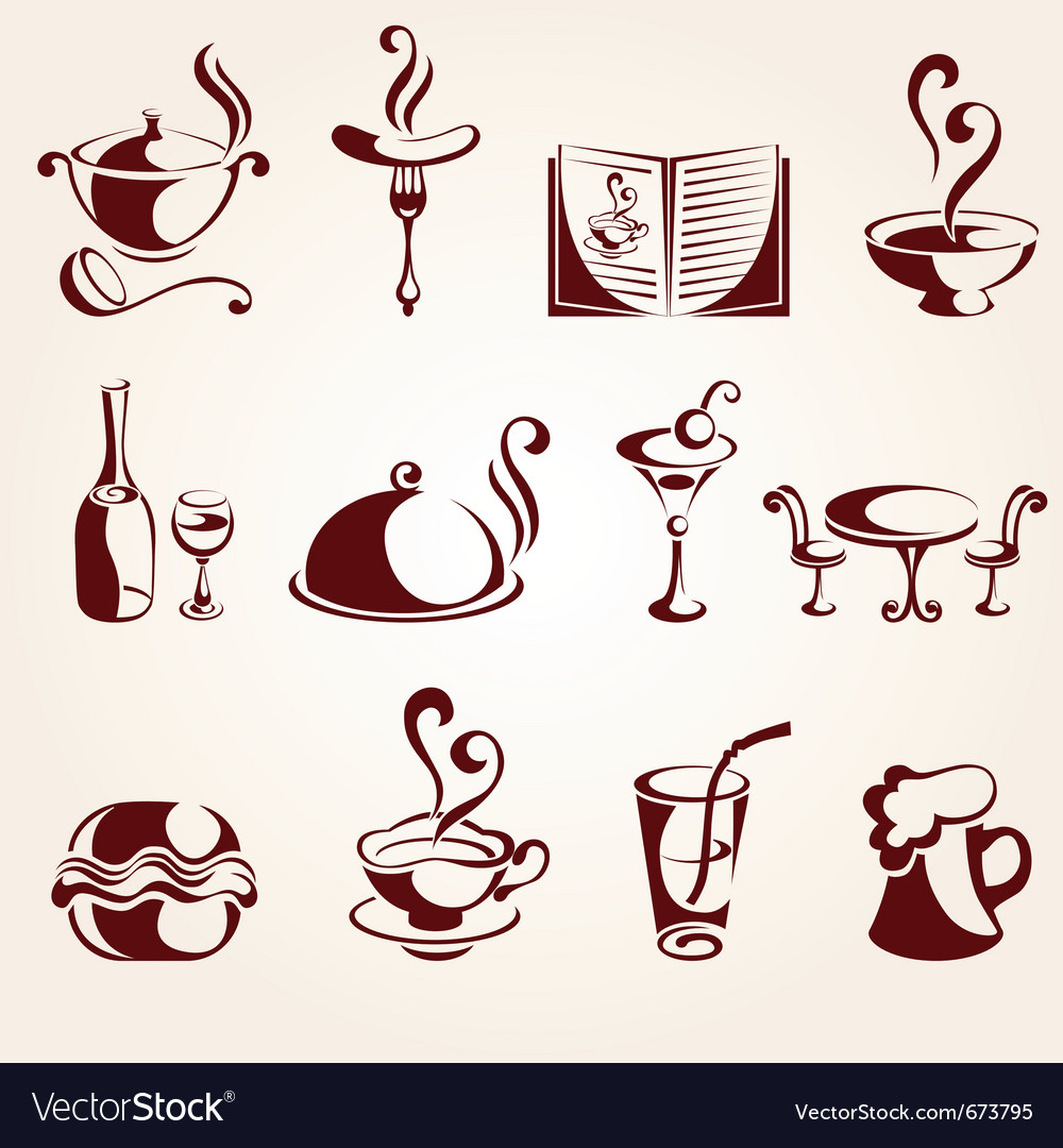 Restaurant design elements Royalty Free Vector Image