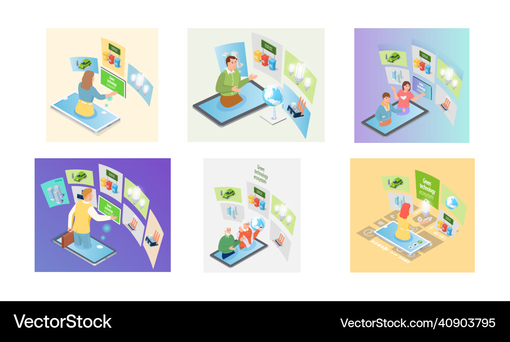 Set of about people working Royalty Free Vector Image