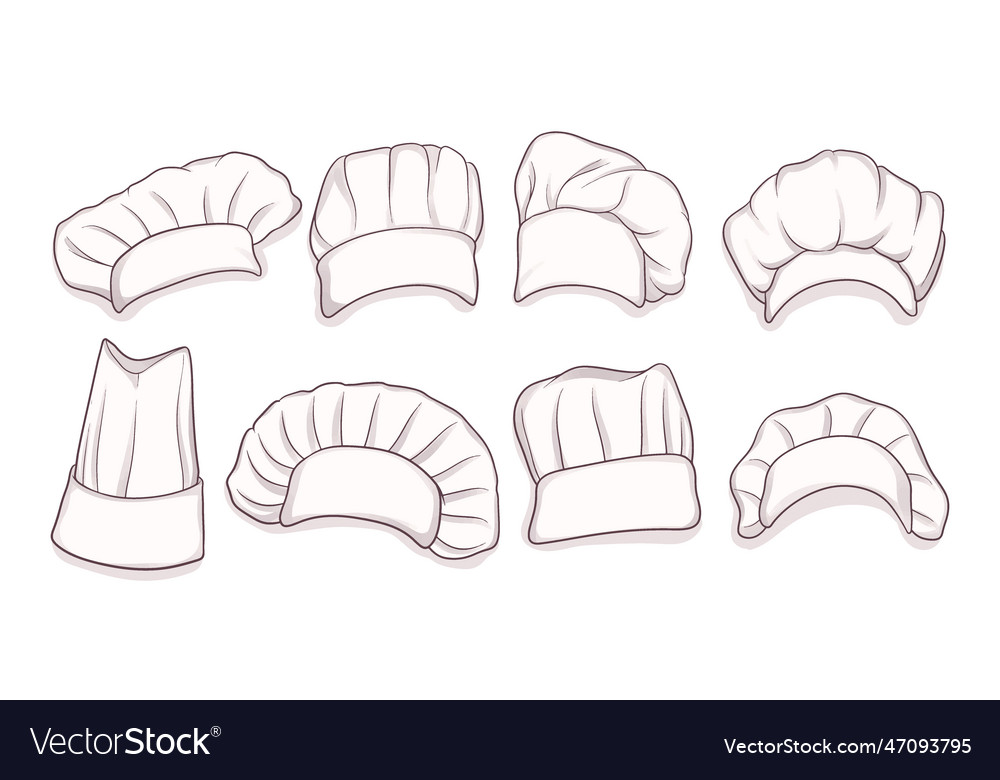 Set of hand drawn chef hat Royalty Free Vector Image