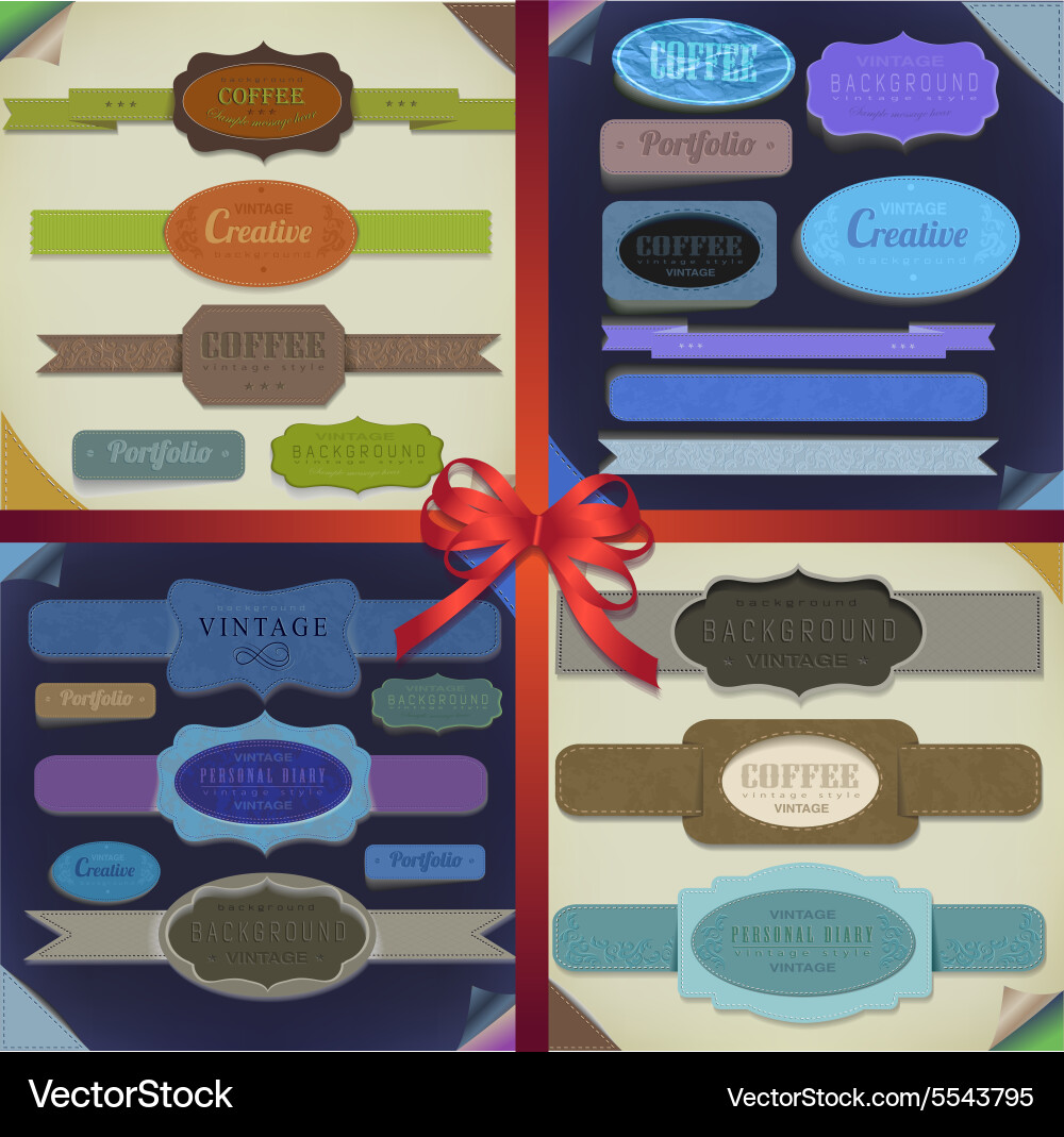 Set of retro ribbons Royalty Free Vector Image