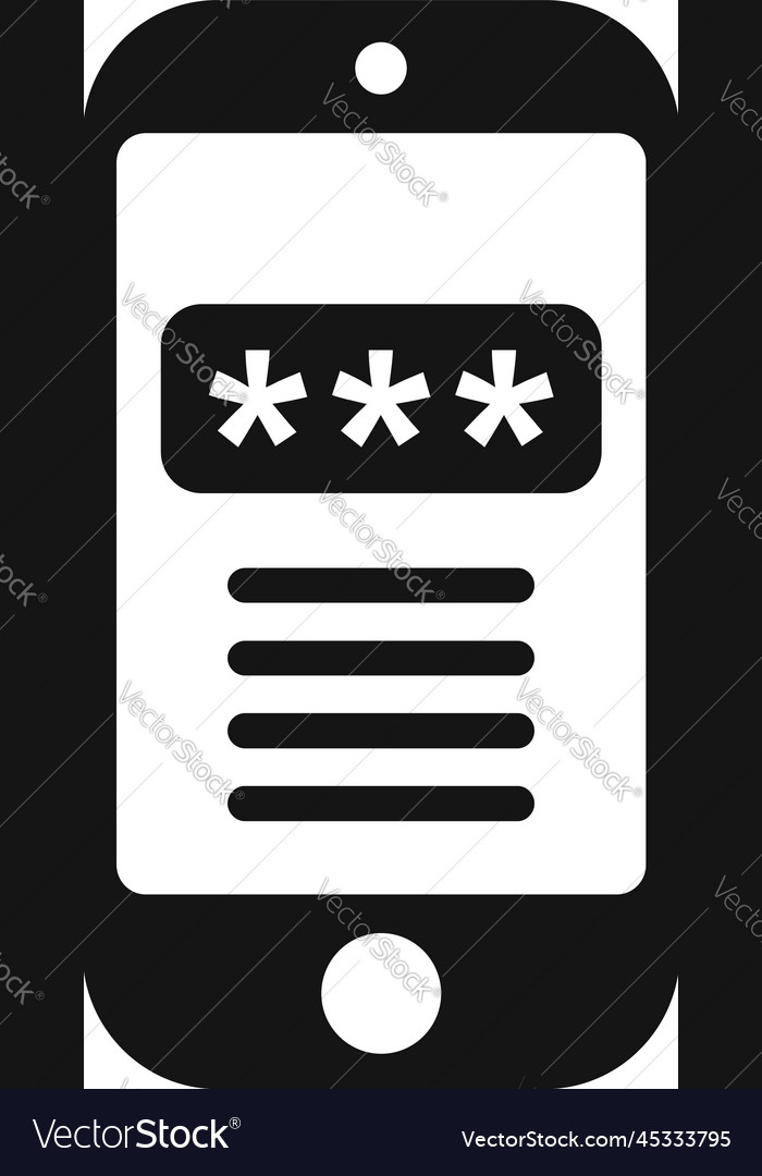 Smartphone code icon simple lock security Vector Image