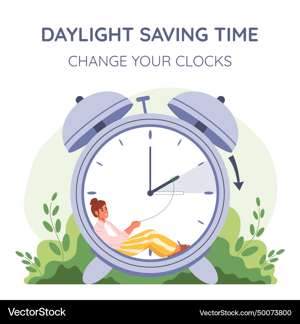 0102sill4daylight saving time Royalty Free Vector Image