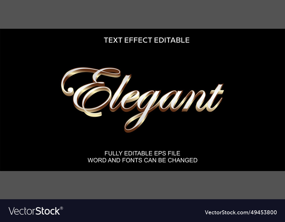 3d text effect elegant editable Royalty Free Vector Image