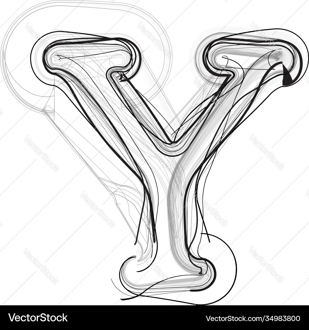 Abstract hand drawn letter y Royalty Free Vector Image