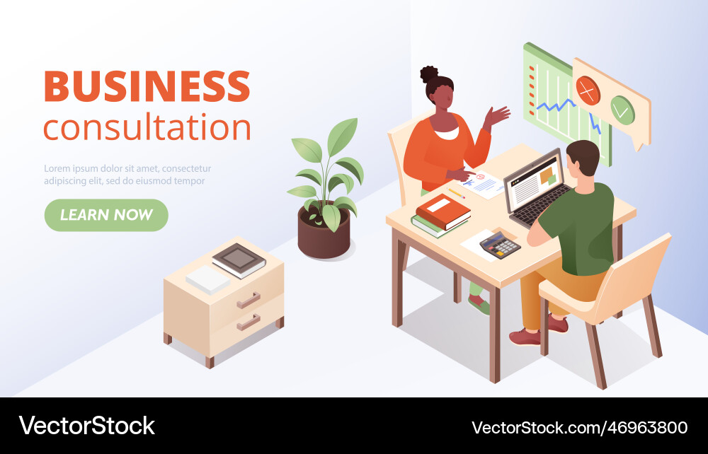 Business consultation concept Royalty Free Vector Image