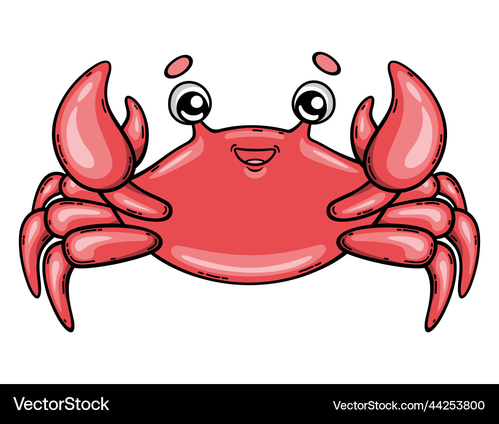 Cartoon crab isolated Royalty Free Vector Image