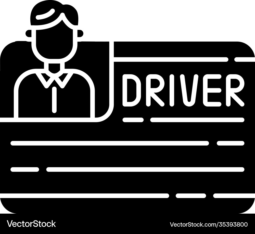 Drivers license black glyph icon Royalty Free Vector Image